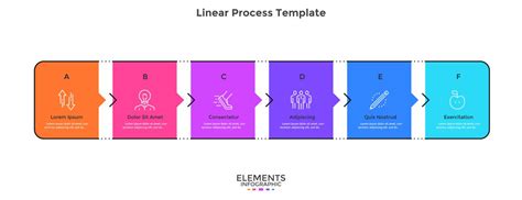 Six Stage Progress Timeline Royalty Free Vector Image