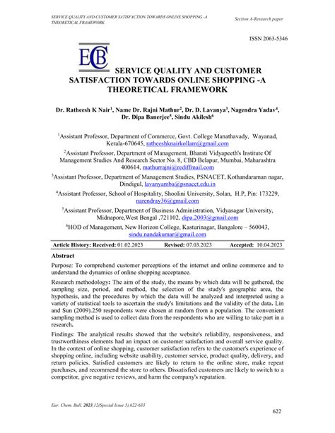 Pdf Section A Research Paper Service Quality And Customer