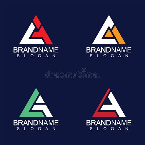 Creative Letter La Triangle Shape Monogram Logo Stock Vector