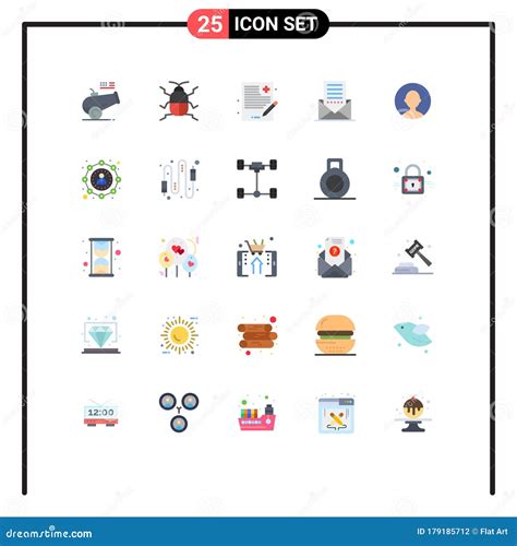 25 Universal Flat Colors Set For Web And Mobile Applications Avatar Interface Doctor Envelope