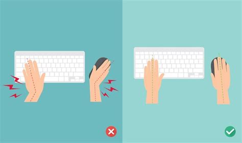 Premium Vector Wrong And Right Ways For Hand Position In Use Keyboard And Mouse Illustration