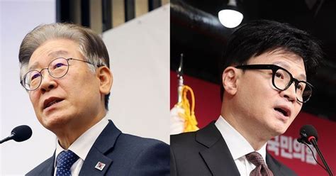 대선 가상대결 한동훈 432 Vs 이재명 423오차범위 내 초접전 데일리안 여론조사