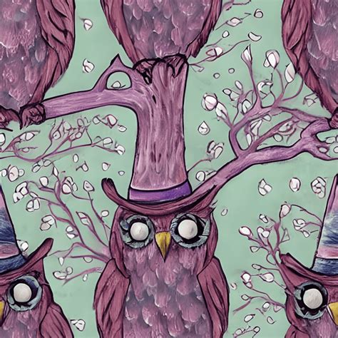 Witch Owls Adorable Owls Wearing Witch Hats In A Repeating Pattern