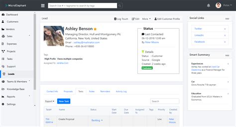 Microelephant Crm And Project Management System Built With Laravel By