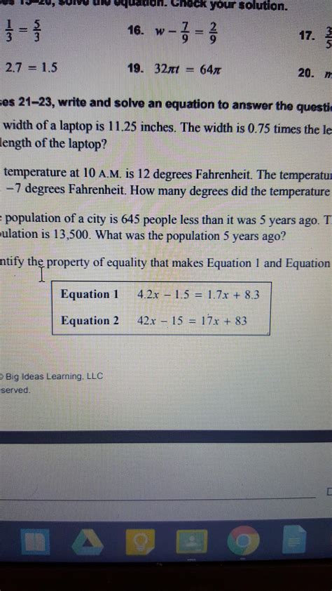 Grade 8 Math Equations Review What Property States That These