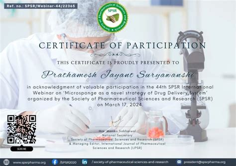 Attended A Webinar On Microspong Revolutionizing Drug Delivery Prathamesh Suryawanshi Posted