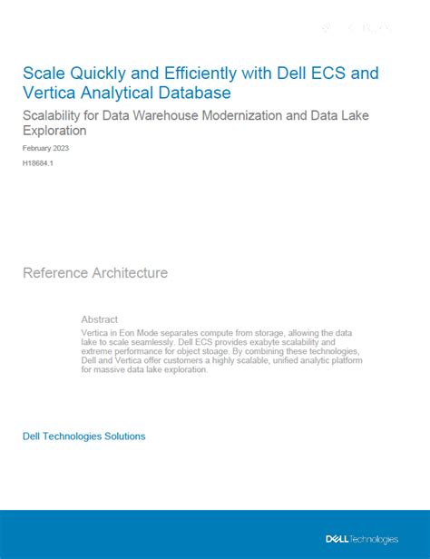 Scale Quickly And Efficiently With Dell Ecs And Vertica Analytical