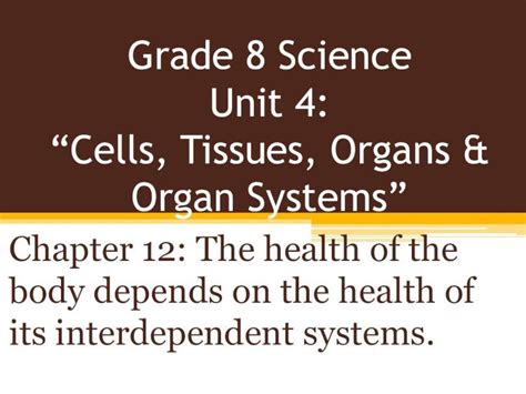 Pdf Grade 8 Science Unit 4 “cells Tissues Organs And Organ