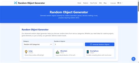 Generador de Objetos Aleatorios | Genera Elementos Aleatorios en Línea