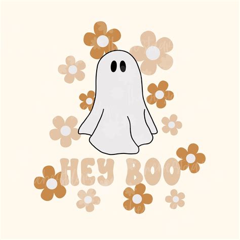 Hey Boo Ghost Png Cute Ghost Png Retro Ghost Png Retro Halloween Png