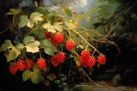 Premium Ai Image Brambles With Red Fruit