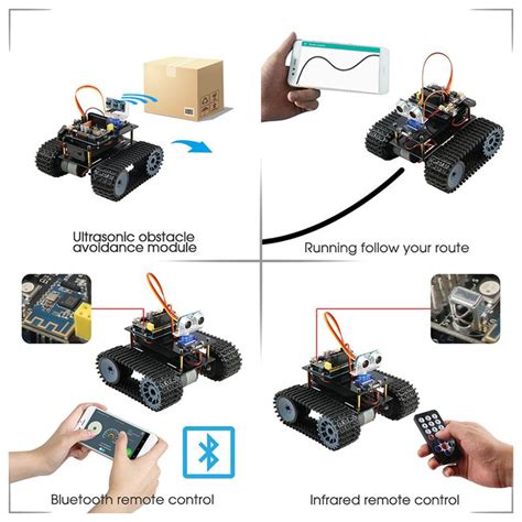 keywish tank robot for arduino starter kit smart car with lesson app rc