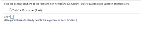 Solved Find The General Solutions To The Following