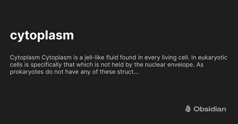 Cytoplasm Obsidian Publish