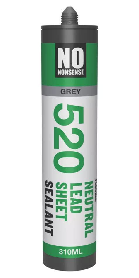 No Nonsense 520 Lead Sheet Silicone Sealant Grey 310ml Screwfix