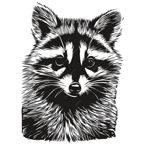 Premium Vector Vintage Engrave Isolated Raccoon Illustration Cut Ink