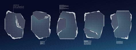 Hud Digital Futuristic User Interface Frame Set Sci Fi High Tech