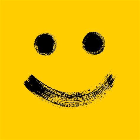 Premium Vector Yellow Square Smiley Emoticon With Happy Smile Drawn