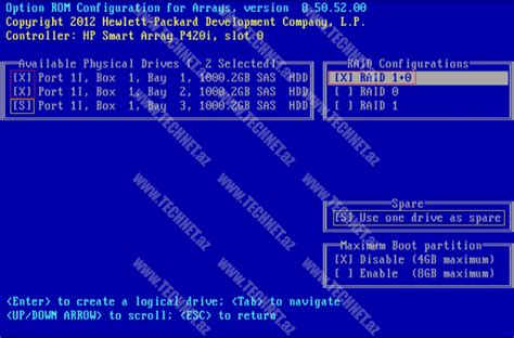 HP Proliant Serverlər Option ROM Configuration for Array Utility TechNet Az