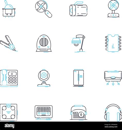 Digital Abode Linear Icons Set Smart Connected Automated Wireless