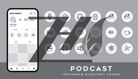 دانلود وکتور کاور هایلایت استوری اینستاگرام پادکست دانلود رایگان فایل لایه باز، Psd، وکتور