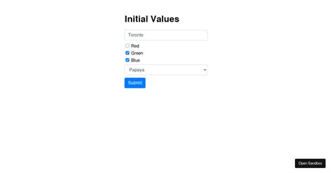 React Uncontrolled Form Examples Codesandbox