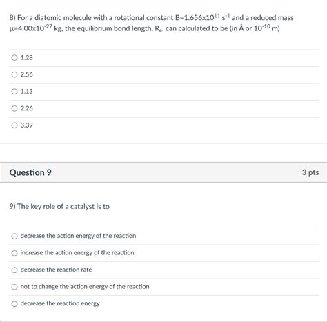 Solved 8 For A Diatomic Molecule With A Rotational Constant