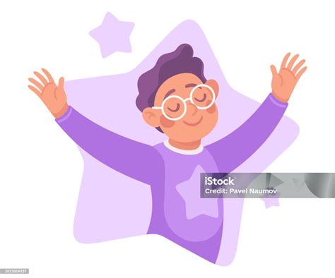 자아 와 자신감 있는 소년 캐릭터 만족 와 그의 외관 벡터 일러스트 아이에 대한 스톡 벡터 아트 및 기타 이미지 아이 몸매