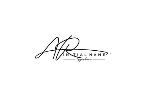 Initial Ar Signature Logo Template Vector Hand Drawn Calligraphy
