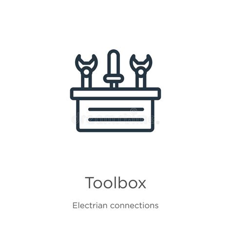 Toolbox Thin Line Icon Case With Tools Vector Illustration Isolated On White Instrument Kit