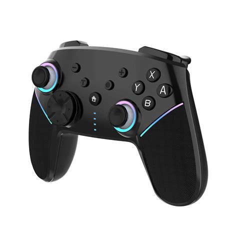 Sz 932b 1pc Black White Game Controller With Rgb Light Macros Function