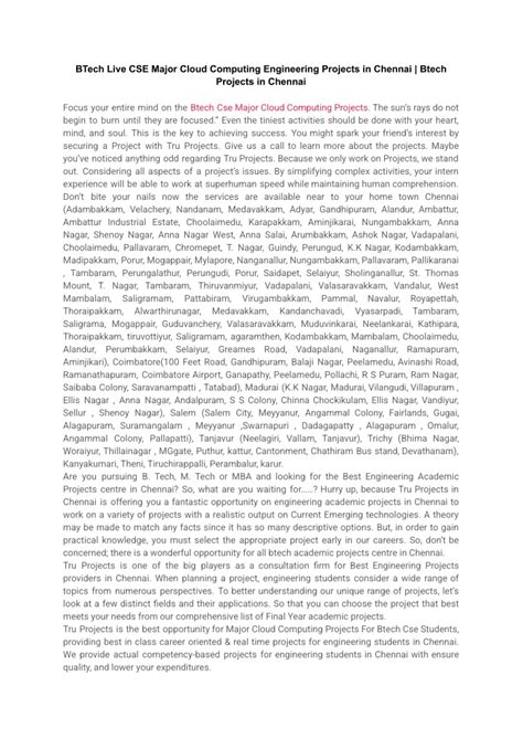 Ppt Btech Live Cse Major Cloud Computing Engineering Projects In Chennai Btech Projects In