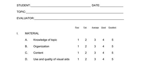 Presentation Evaluation Form ≡ Fill Out Printable Pdf Forms Online