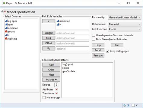 Probit Analysis Fit Testing Regression And Replicates Jmp User Community