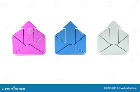 Colorful Outgoing Mail Icon Isolated On White Background Envelope