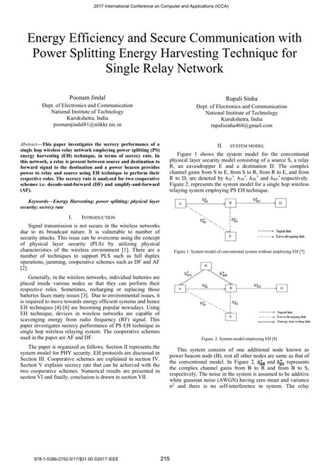 Pdf Energy Efficiency And Secure Communication With Power Splitting Energy Harvesting