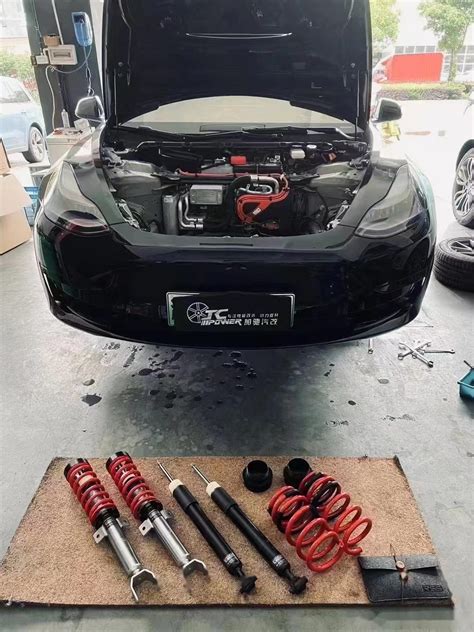 特斯拉model3底盘升级 Rss可调绞牙避震 采用eibach定制弹簧， 24model 3社区易车社区