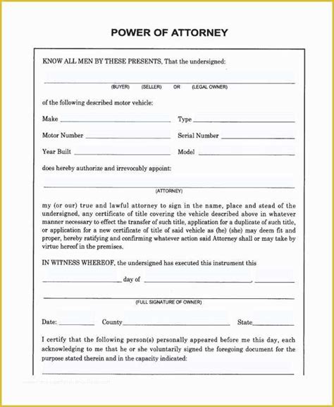 Free Poa Forms Printable Printable Forms Free Online