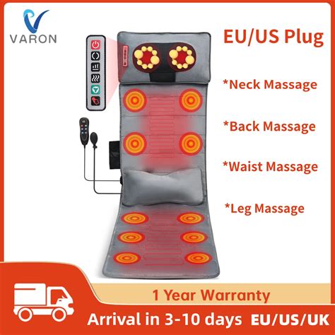 Varon 전신 전기 마사지 매트리스 다기능 등 마사지 매트 지압 난방 반죽 진동 패드 홈 소파 Aliexpress