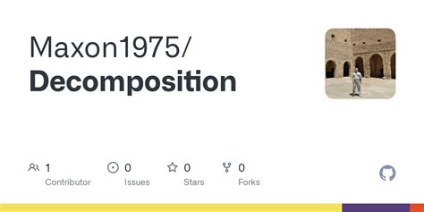 Github Maxon1975decomposition