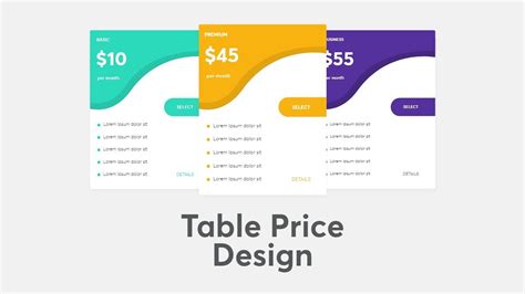 Price Table User Interface Design With Adobe XD YouTube