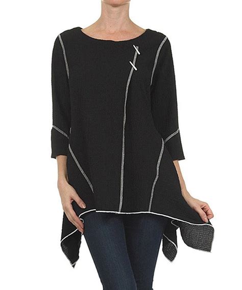 Look At This Black Thread Sidetail Top On Zulily Today Womens Tops