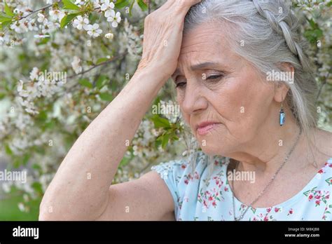Sad Senior Woman Stock Photo Alamy