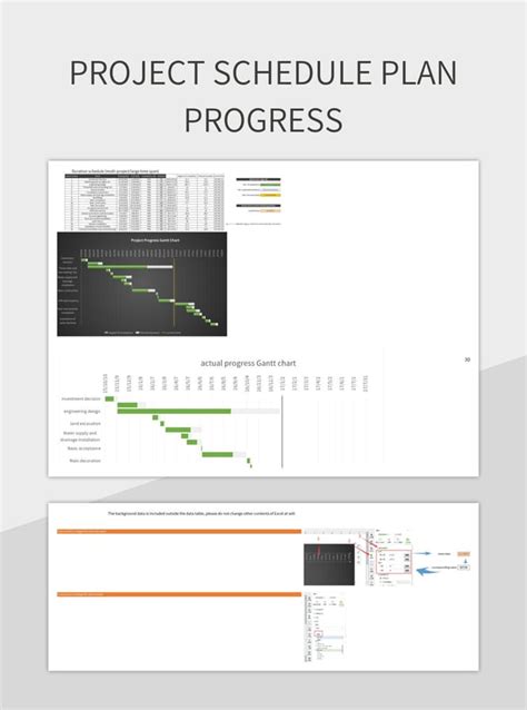 Project Schedule Plan Progress Excel Template And Google Sheets File