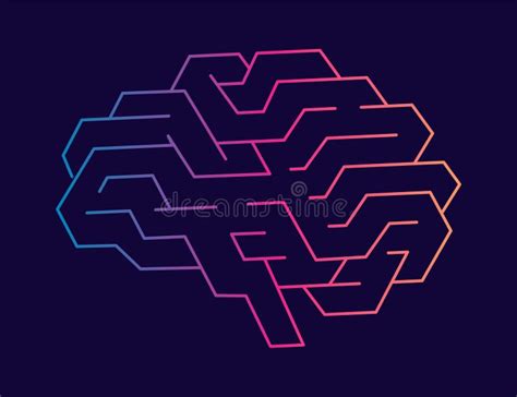 brain logo icon digital symbol template of science innovation machine