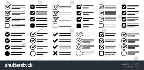 Checklist Icon Set List Icon Collection Stock Vector Royalty Free