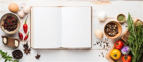 Premium Ai Image An Open Recipe Book Alongside Various Ingredients Is