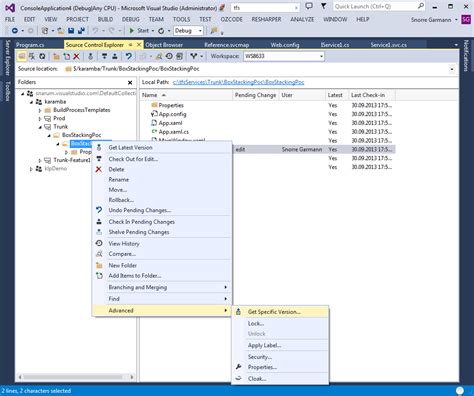 C Tfs 2010 Getting A Specific Version Of A File From Checked In