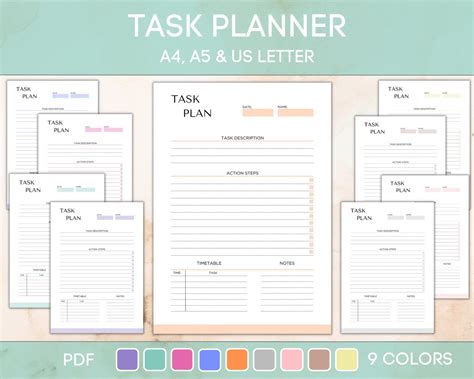 Task Planner Printable Editable Adhd Task Plan Project Planner Task