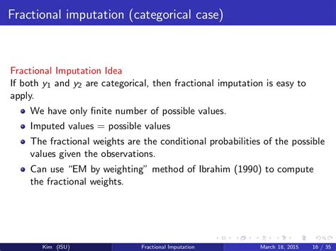 fractional hot deck imputation jae kim